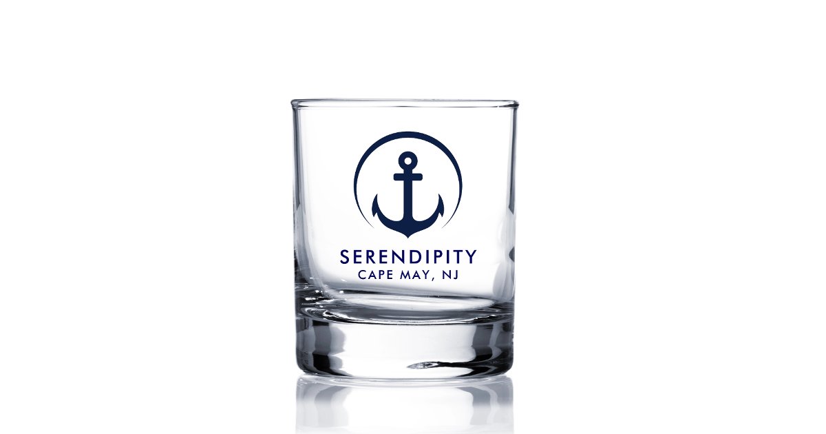 Modern Anchor Boat Logo Whiskey Glass | Zazzle