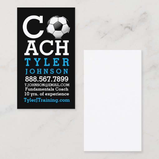Modern and Bold Soccer Coach Business Card | Zazzle