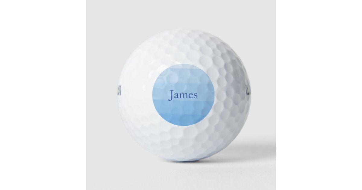 Modern and Classy Light Blue Design Custom Name Golf Balls | Zazzle