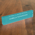 Modern and Classy Teal Desk Name Plate | Zazzle