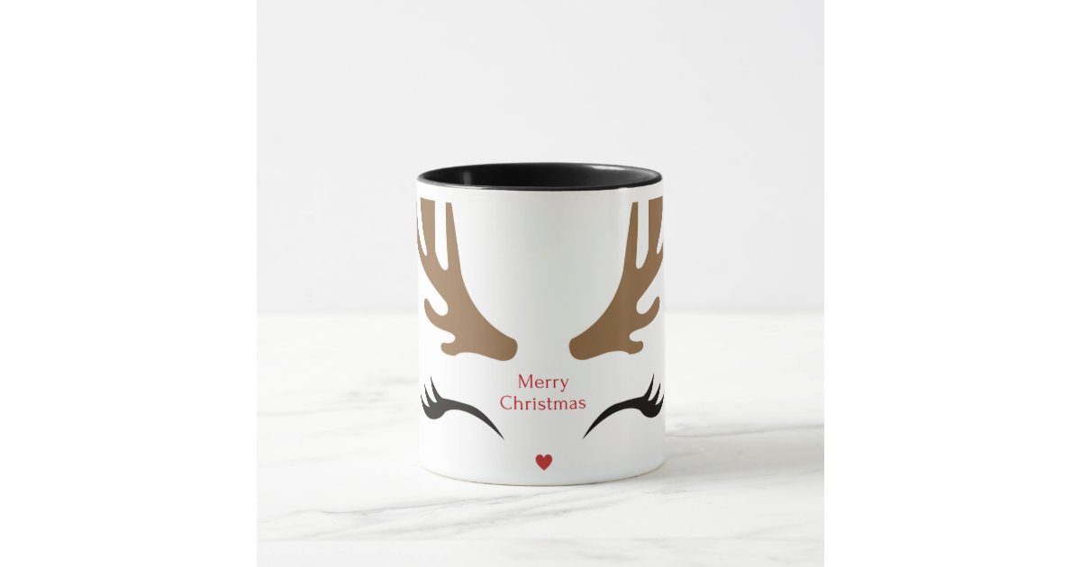 Modern and Cute Reindeer Face Mug | Zazzle