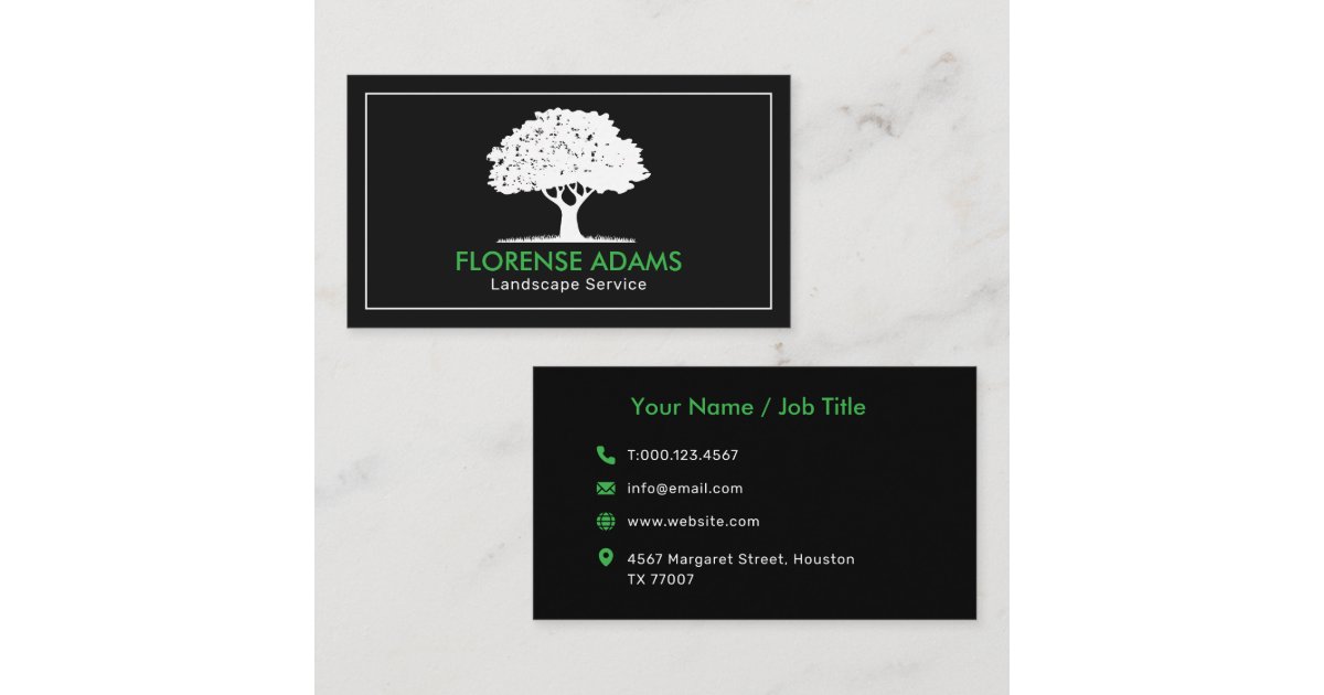 Modern and Elegant Arborist Lawn Tree Care Business Card | Zazzle