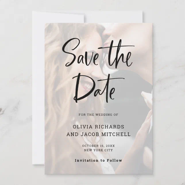Modern and Elegant | Custom Photo Wedding Save The Date | Zazzle