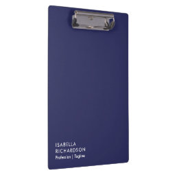 Modern And Elegant Navy Blue Clipboard | Zazzle