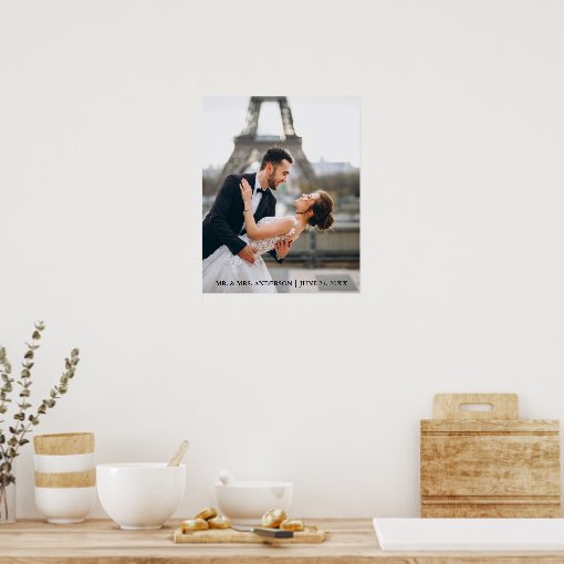 Modern and Elegant Wedding Photo Poster | Zazzle