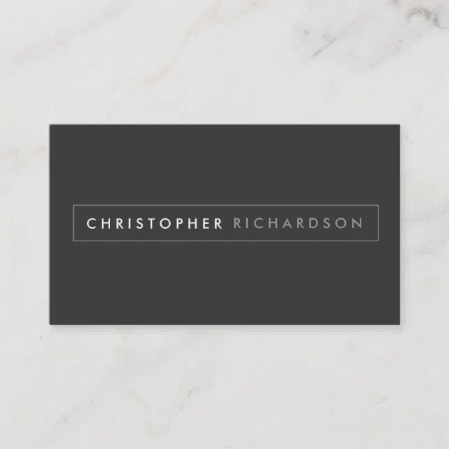 MODERN and MINIMAL Boxed Name Logo Business Card | Zazzle