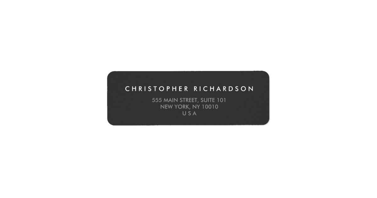 MODERN and MINIMAL Dark Gray Address Label | Zazzle