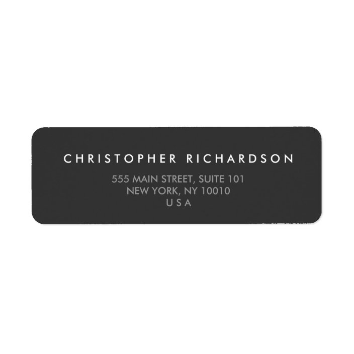 MODERN and MINIMAL Dark Gray Address Label | Zazzle