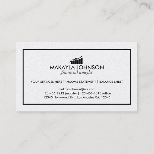 Modern and Minimal Financial Analyst Business Card | Zazzle