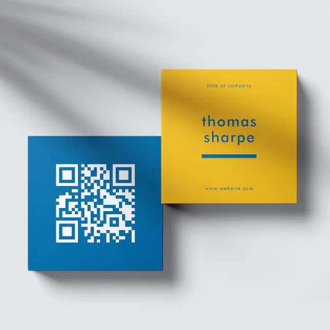 Modern and Minimal QR Code Backer Square Business Card | Zazzle