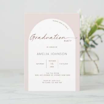Modern and minimalist arch graduation party invita invitation | Zazzle