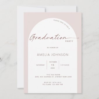 Modern and minimalist arch graduation party invita invitation | Zazzle