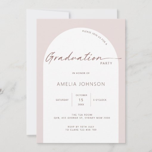 Modern and minimalist arch graduation party invita invitation | Zazzle