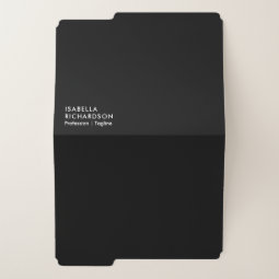 Modern And Minimalist Black File Folder | Zazzle