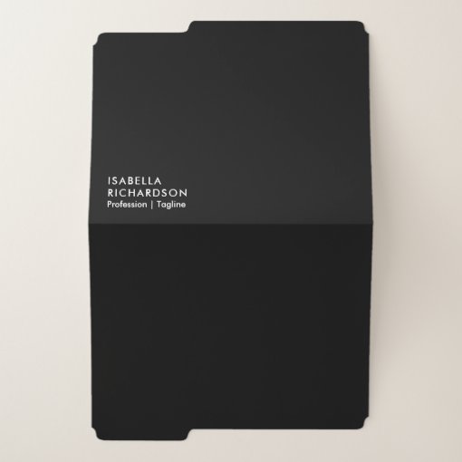 Modern And Minimalist Black File Folder | Zazzle