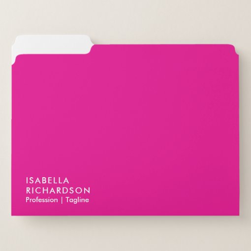 Modern And Minimalist Magenta File Folder | Zazzle