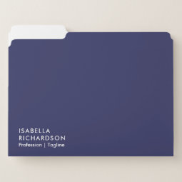 Modern And Minimalist Navy Blue File Folder | Zazzle