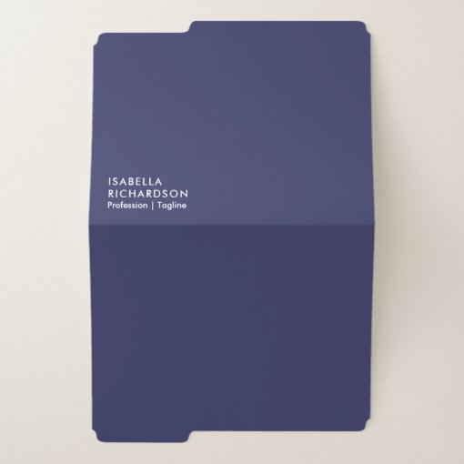 Modern And Minimalist Navy Blue File Folder | Zazzle
