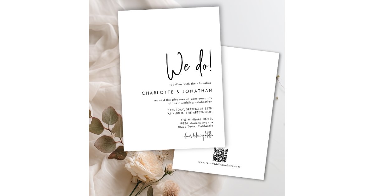 Modern and Minimalist Simple Wedding We Do Invitation | Zazzle