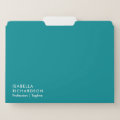 Modern And Minimalist Teal File Folder | Zazzle