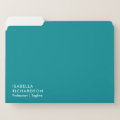 Modern And Minimalist Teal File Folder | Zazzle