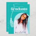 Modern and Retro Teal Graduation Invitation | Zazzle