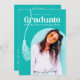 Modern and Retro Teal Graduation Invitation | Zazzle