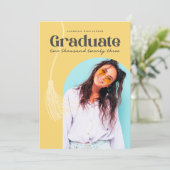 Modern and Retro Yellow Graduation Invitation | Zazzle
