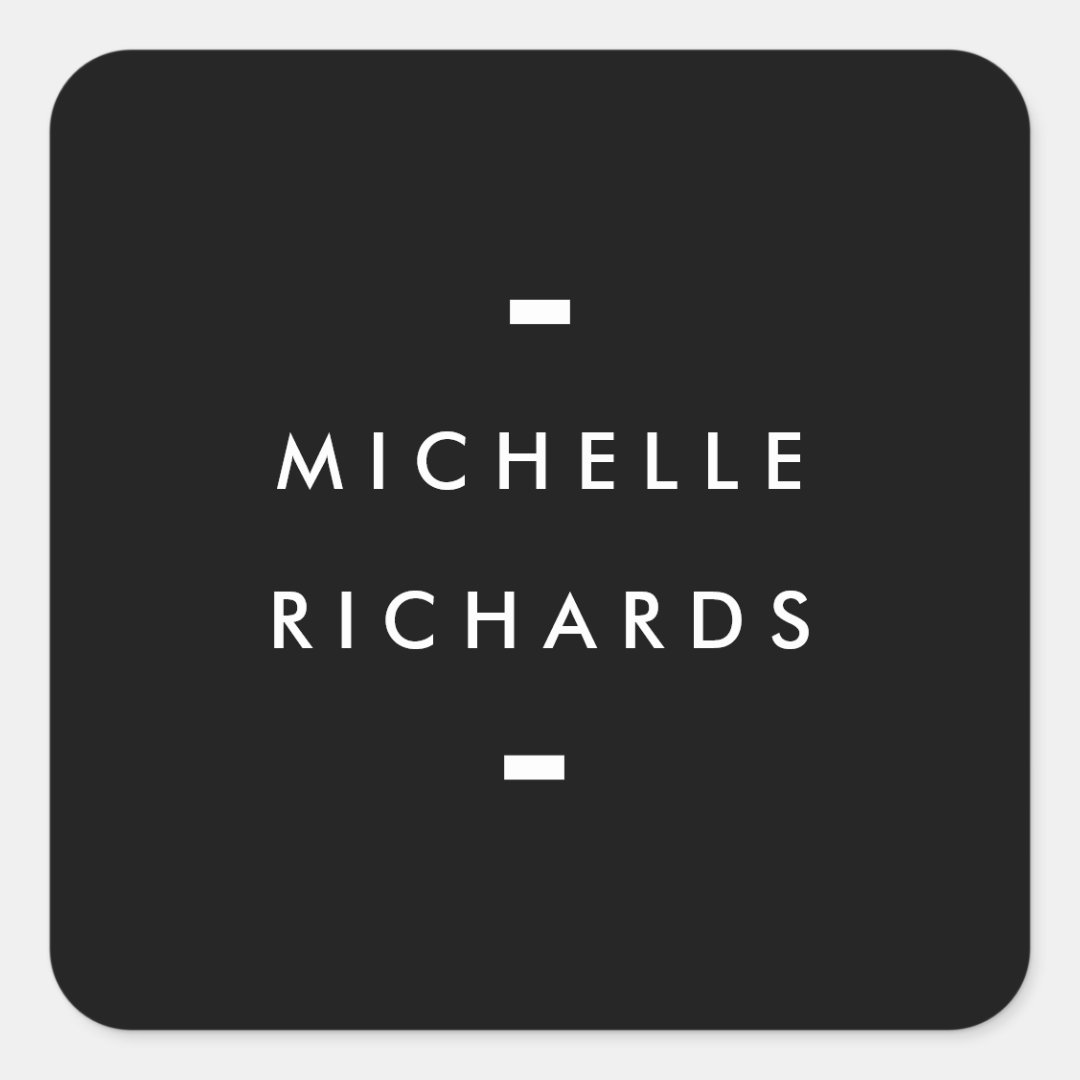 Modern and Simple Black Square Sticker | Zazzle