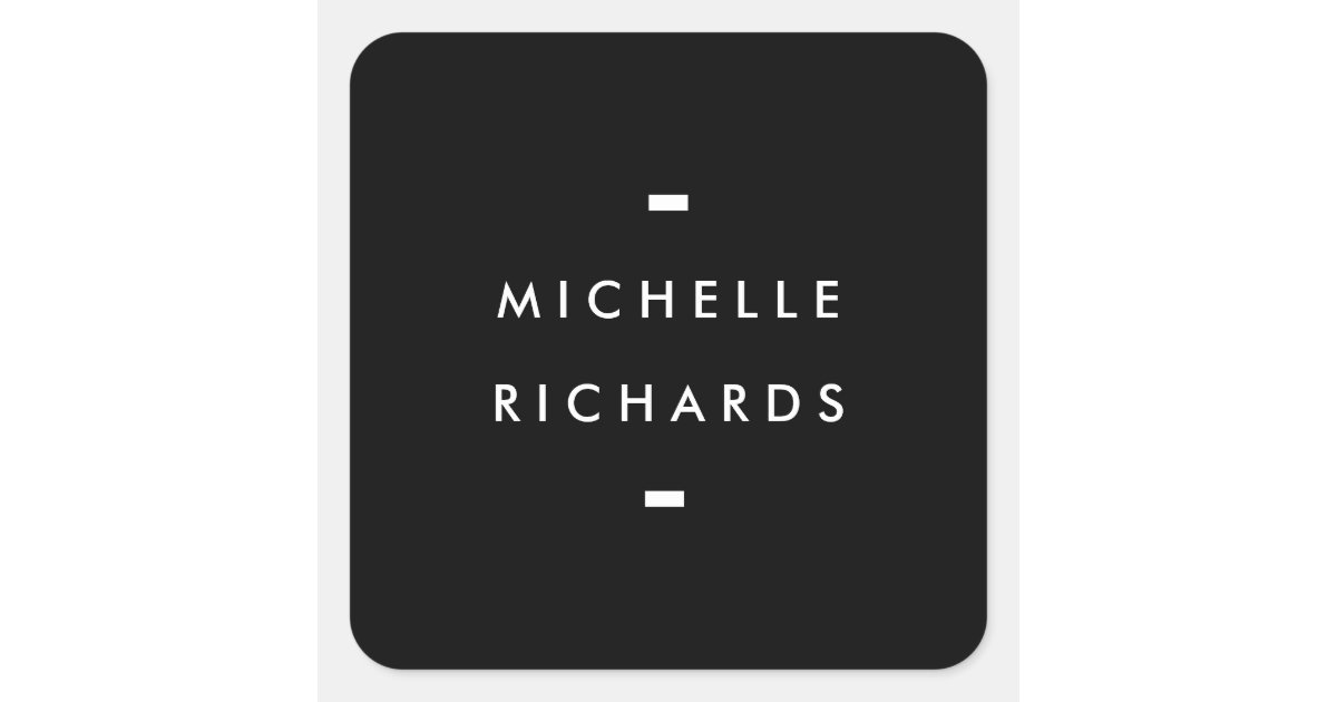Modern and Simple Black Square Sticker | Zazzle