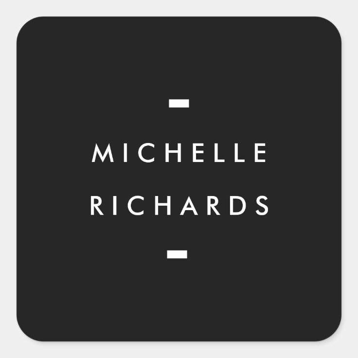 Modern and Simple Black Square Sticker | Zazzle