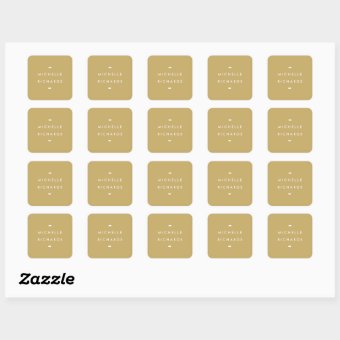 Modern and Simple Gold Square Sticker | Zazzle