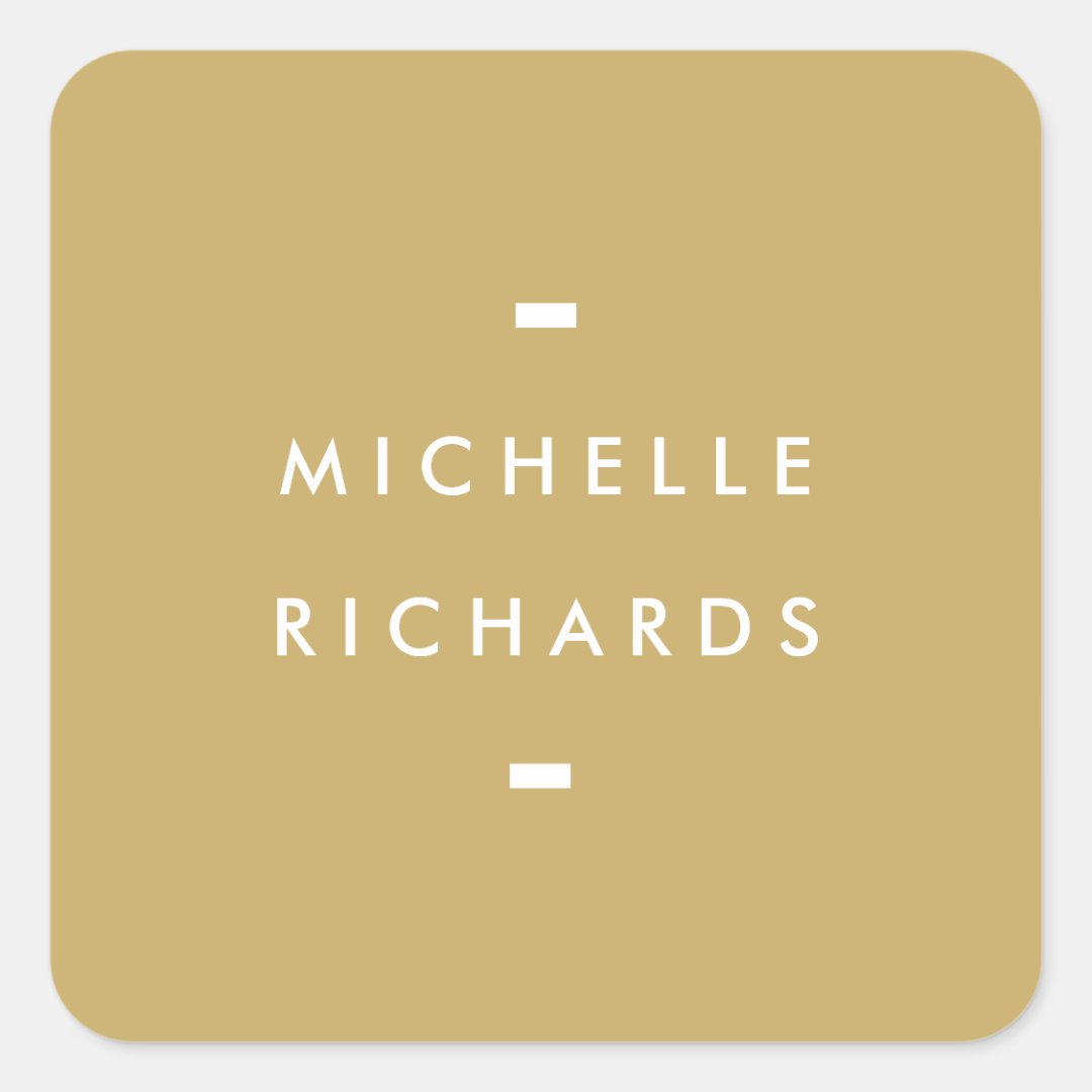 Modern and Simple Gold Square Sticker | Zazzle