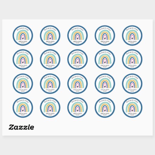 Modern and Simple Hope Rainbow Classic Round Sticker | Zazzle