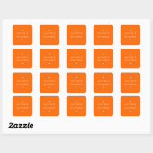 Modern and Simple Orange Square Sticker | Zazzle