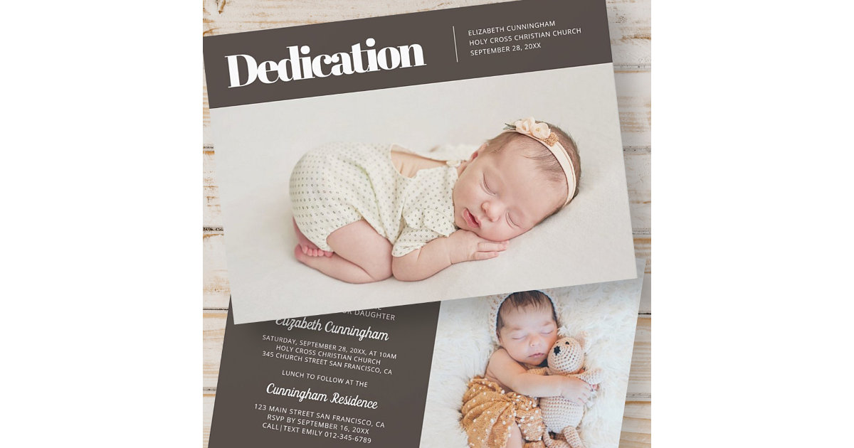 Modern and Simple Photo Dedication Invitation | Zazzle