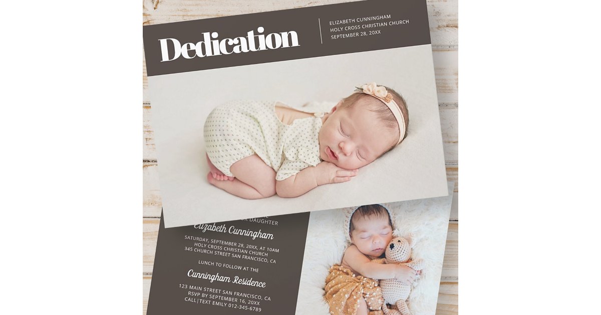 Modern and Simple Photo Dedication Invitation | Zazzle