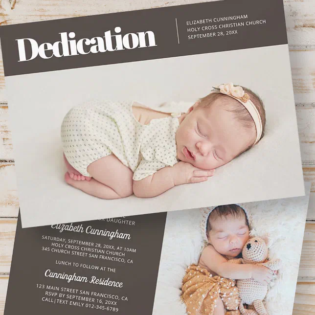 Modern and Simple Photo Dedication Invitation | Zazzle