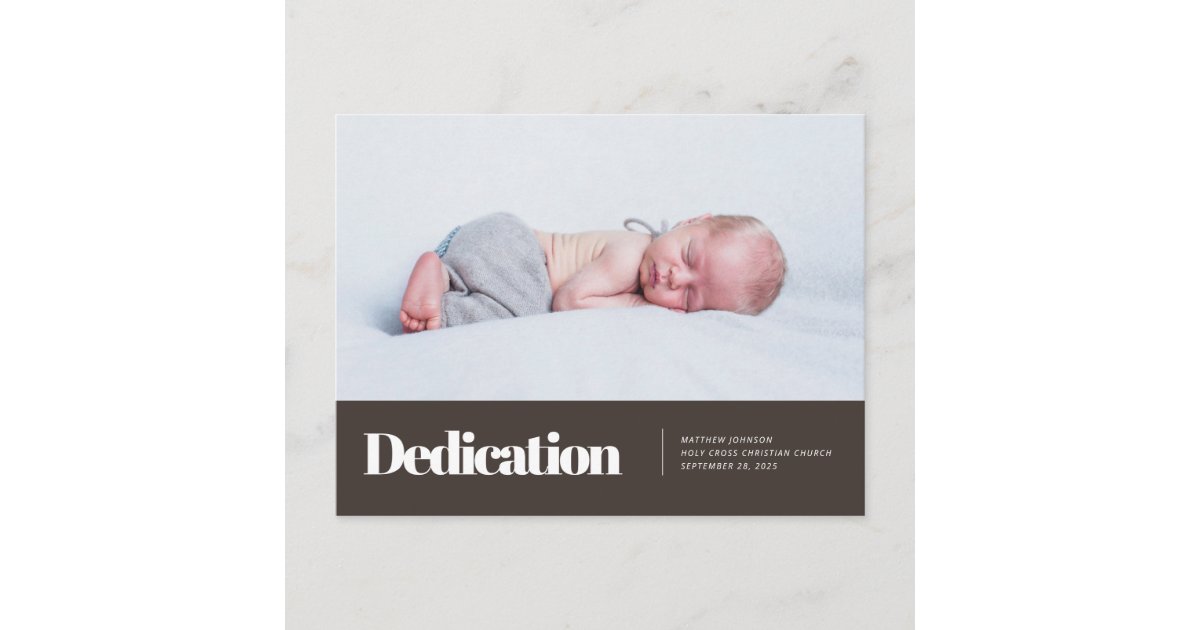 Modern and Simple Photo Dedication Invitation Postcard | Zazzle