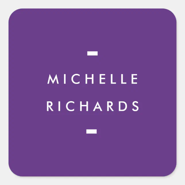 Modern and Simple Royal Purple Square Sticker | Zazzle