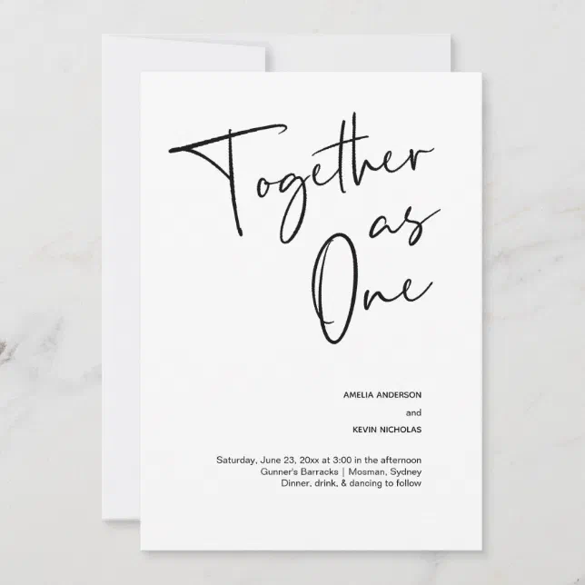 Modern and simple together as one wedding invitation | Zazzle