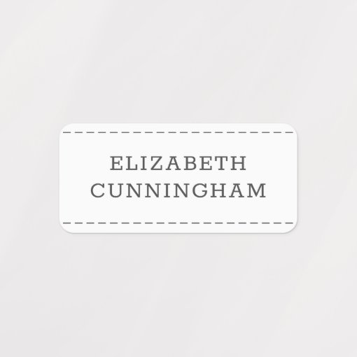 Modern and Simple Typography Stitch Add Names Kids' Labels | Zazzle