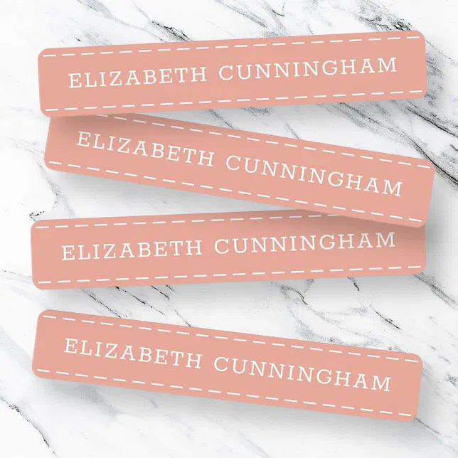 Modern and Simple Typography Stitch Add Your Name Kids' Labels | Zazzle