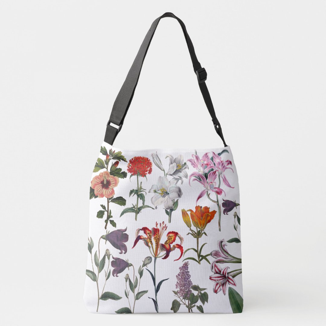 MODERN AND VIBRANT FLORAL PATTERN CROSSBODY BAG | Zazzle