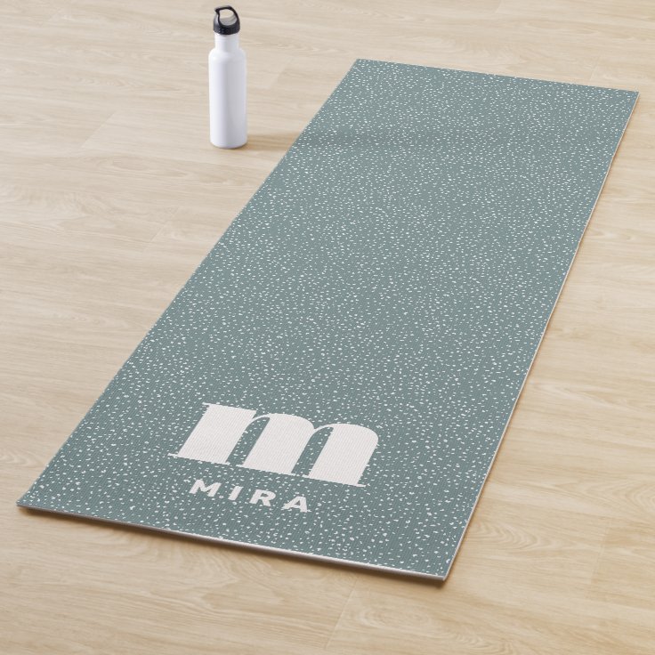 Modern animal print teal personalized yoga mat | Zazzle