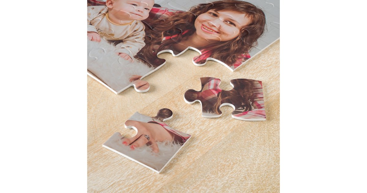 Modern Anniversary Mr and Mrs monogram photo Jigsaw Puzzle | Zazzle