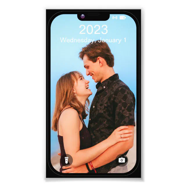 Modern Anniversary Phone Lock Screen Photo Print | Zazzle