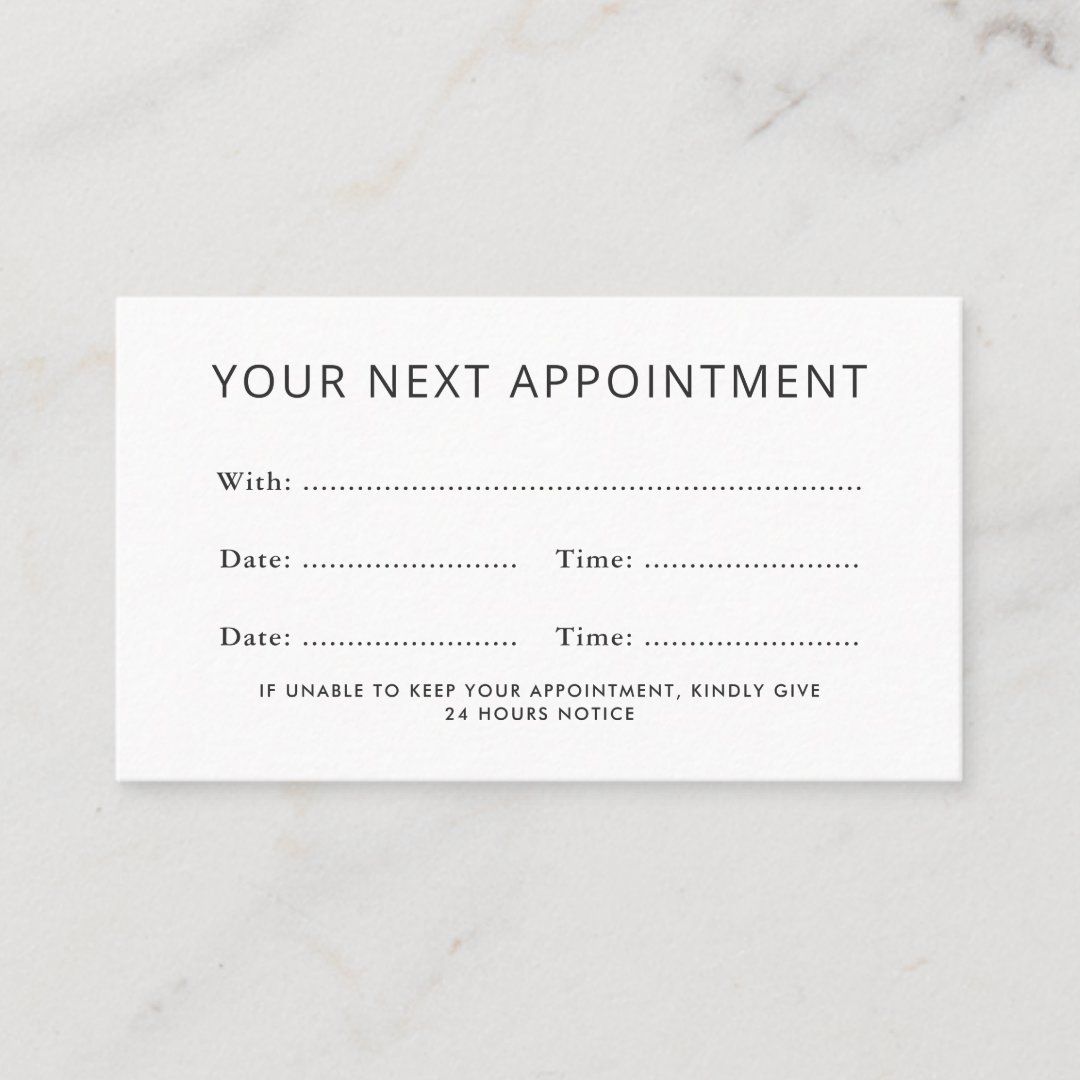 Modern any color custom logo appointment cards | Zazzle