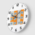 Modern Apartment Building with Air Conditioners Large Clock | Zazzle
