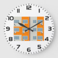Modern Apartment Building with Air Conditioners Large Clock | Zazzle
